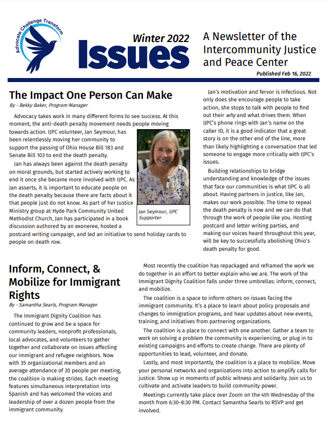 Winter 2022 Newsletter - Ignite Peace